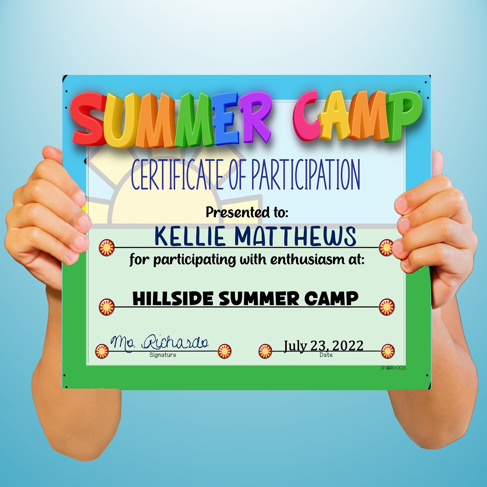 Summer Camp Certificate, Fillable Certificates, Powerpoint, Templates ...