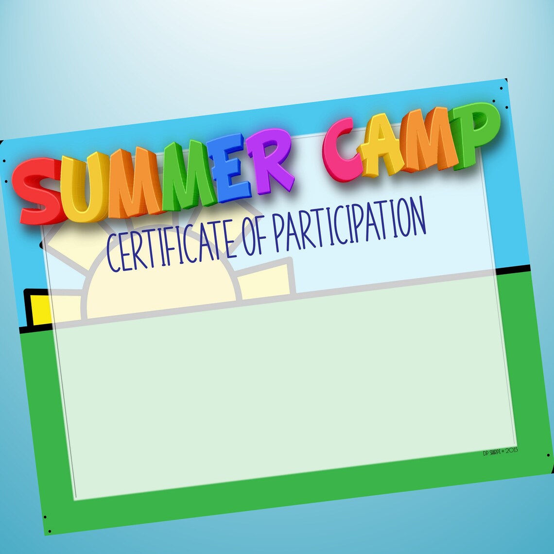 Summer Camp Certificate, Fillable Certificates, Powerpoint, Templates ...