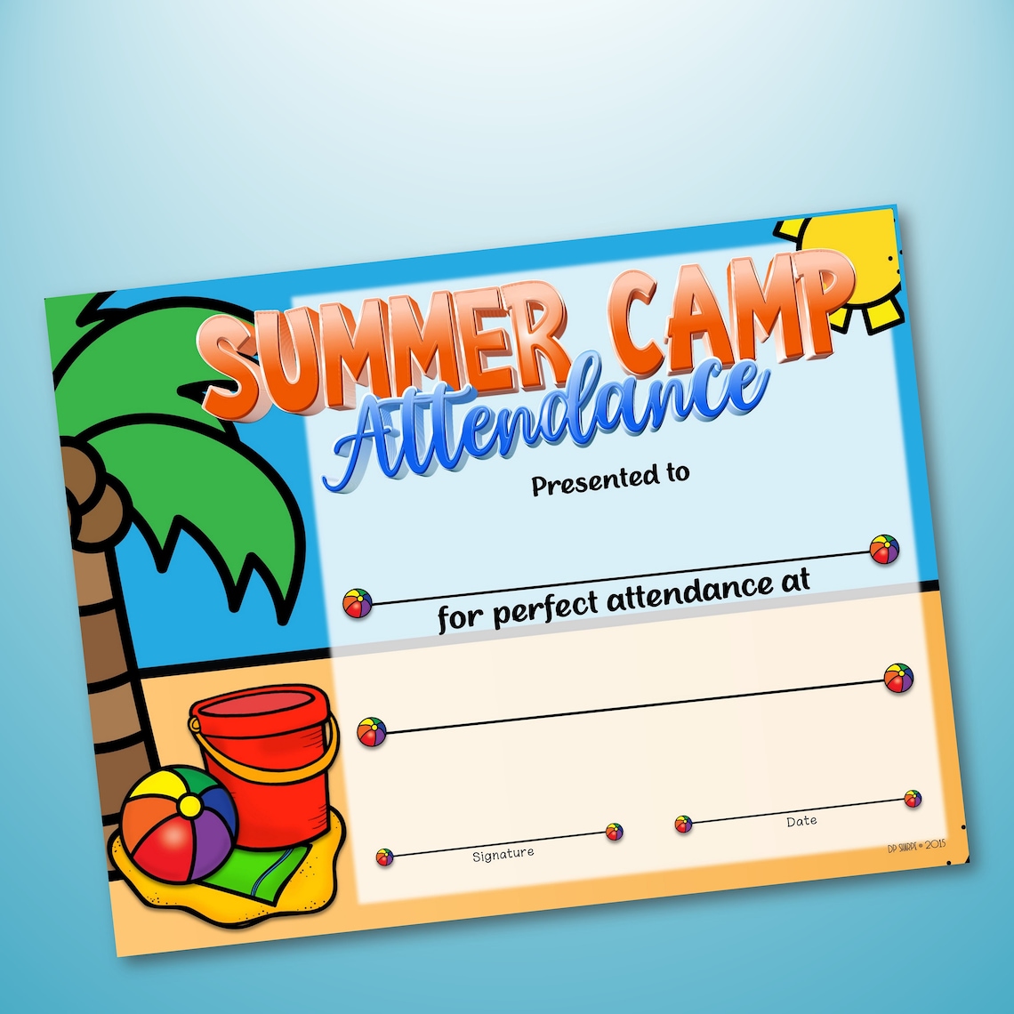 Summer Camp Certificate, Fillable Certificates, Powerpoint, Templates ...