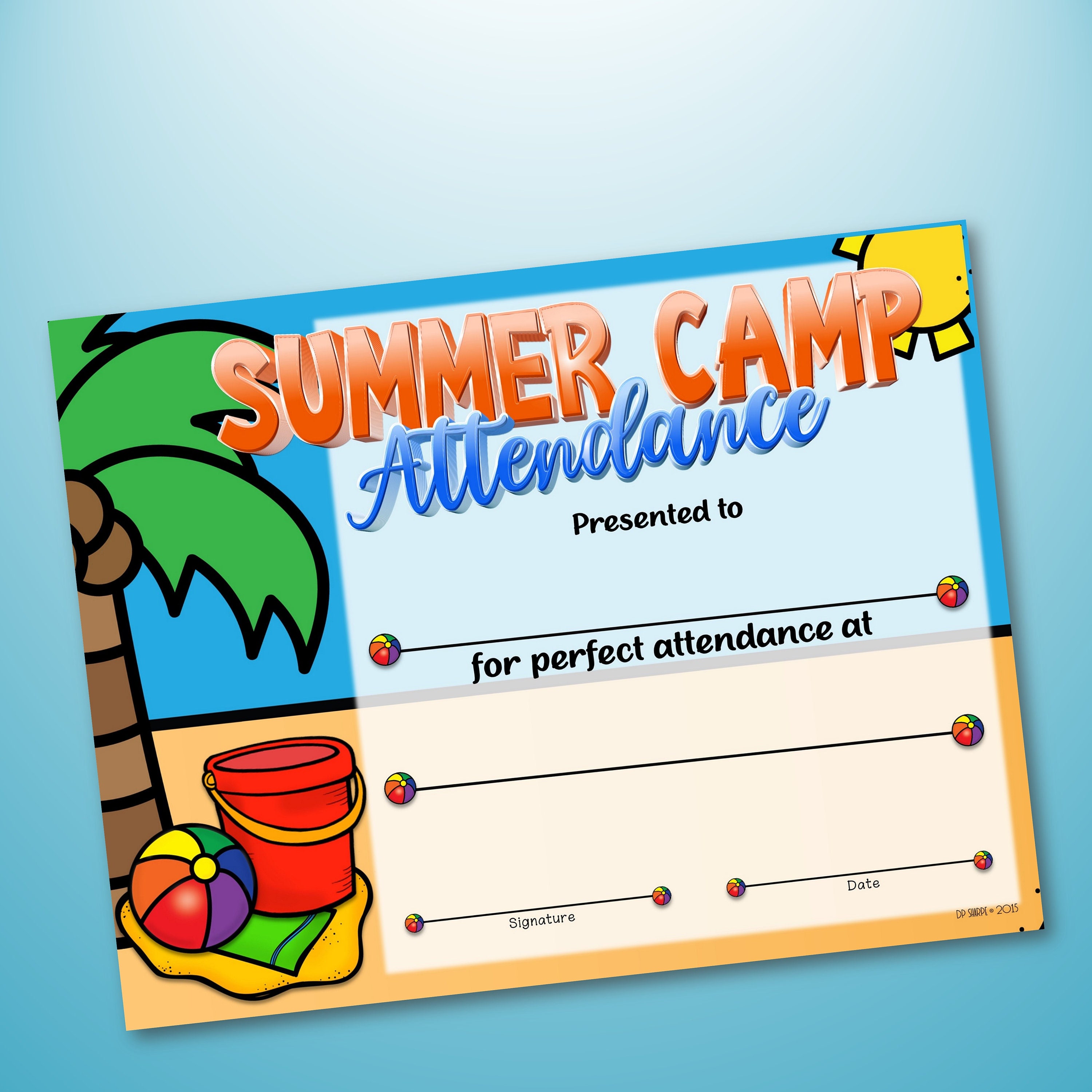 Summer Camp Certificate, Fillable Certificates, Powerpoint, Templates ...