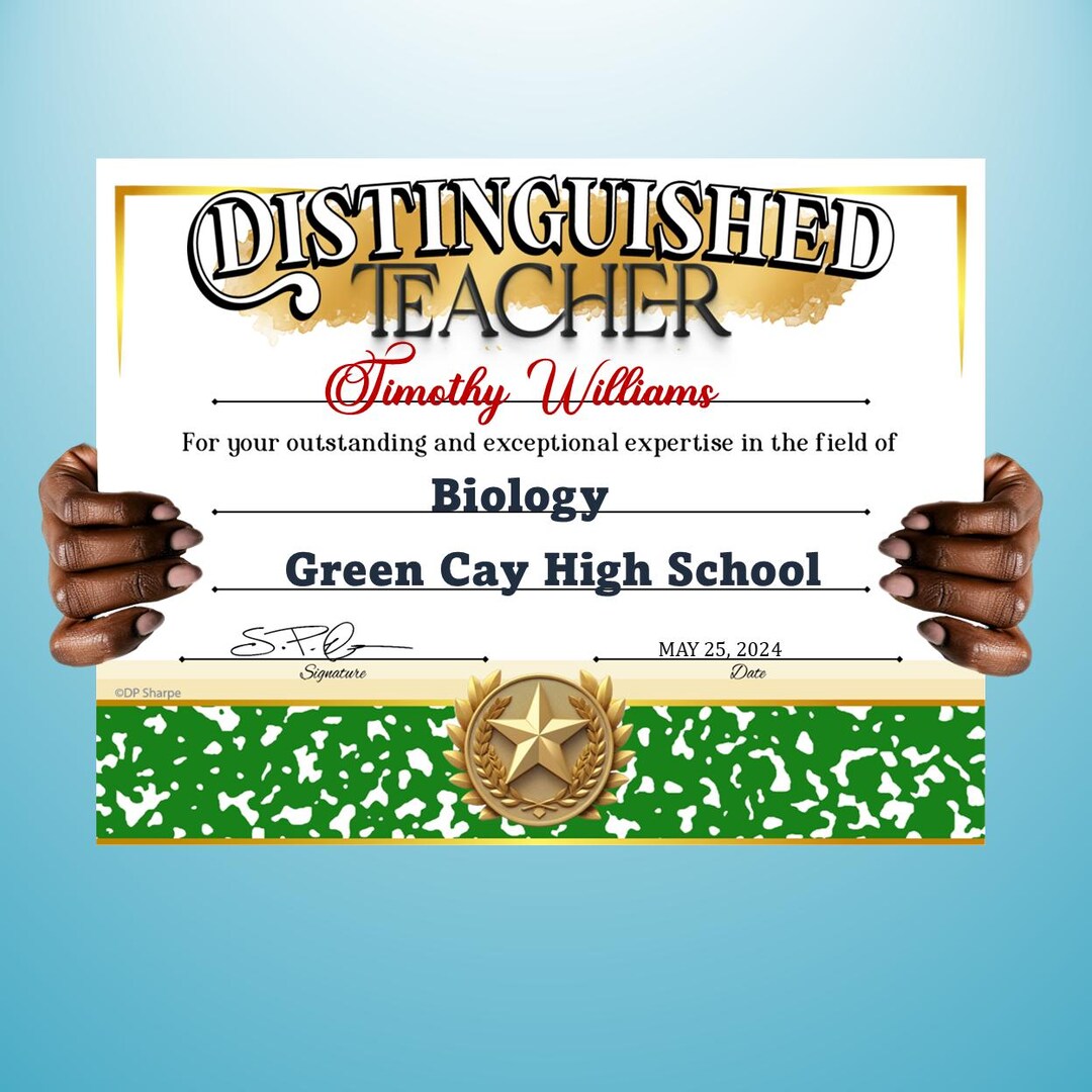 Distinguished Teacher Certificates - Etsy