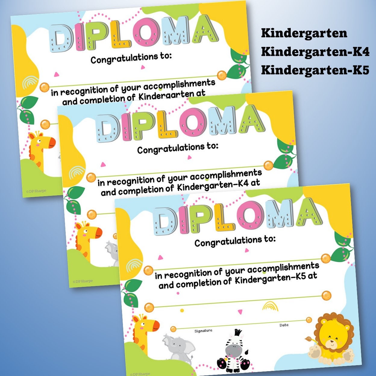 Preschool Kindergarten End of Year Graduation Certificates - Etsy