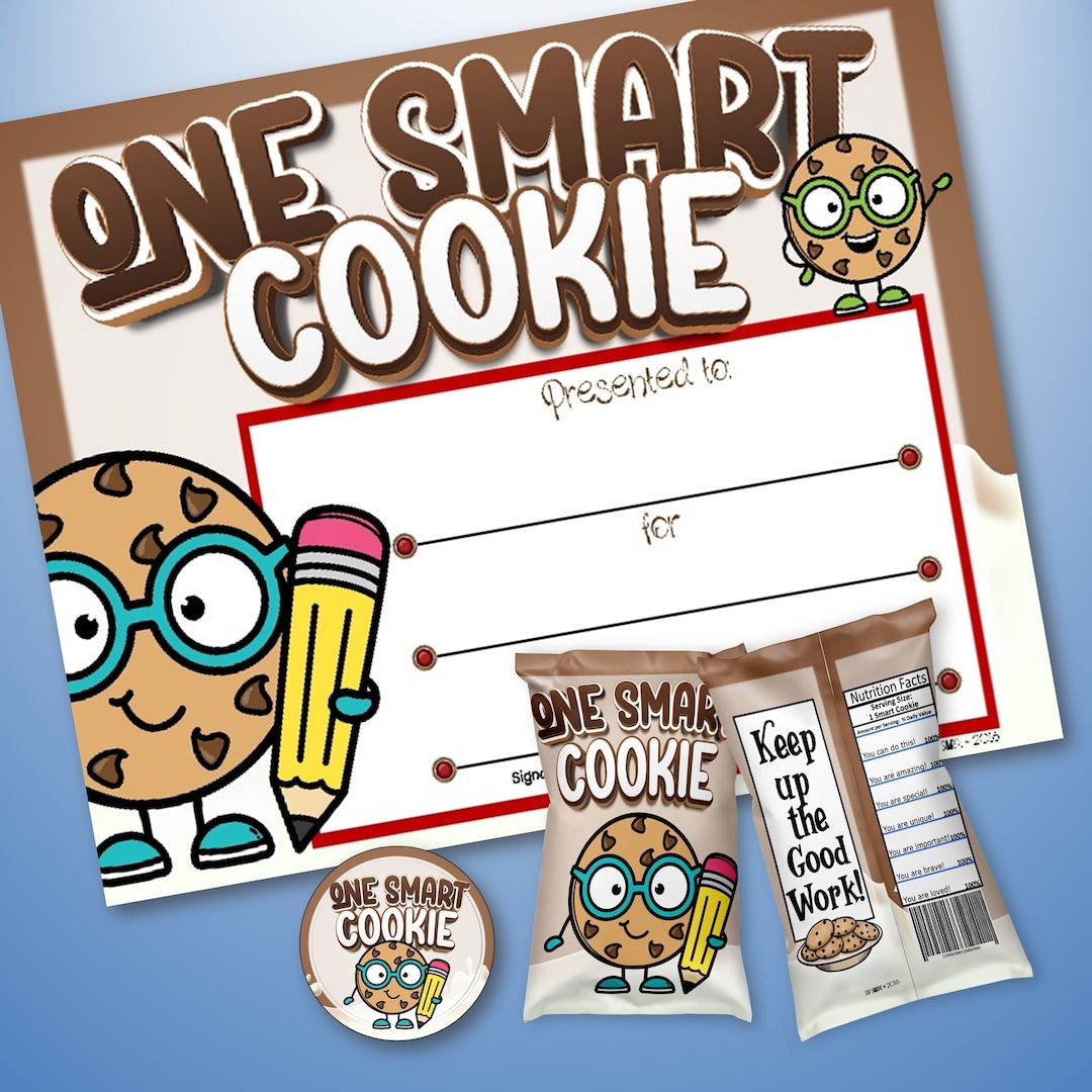 Smart Cookie Certificate With Treat Bag and Tag, Powerpoint ...