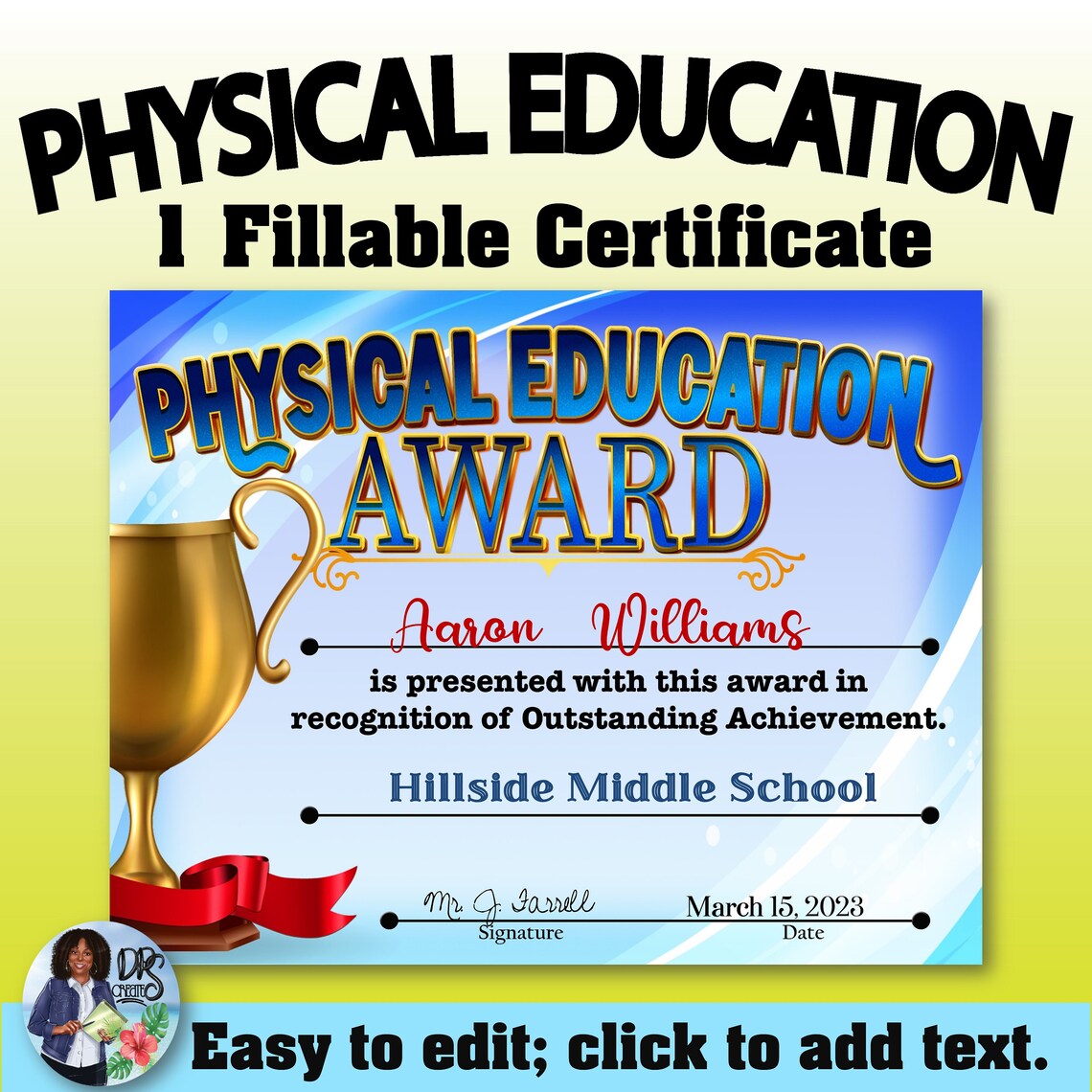 Phys.ed Powerpoint Certificate, Powerpoint Certificate, Templates ...
