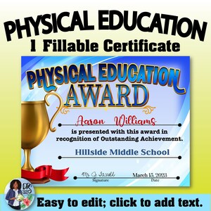 Phys.ed Powerpoint Certificate, Powerpoint Certificate, Templates ...