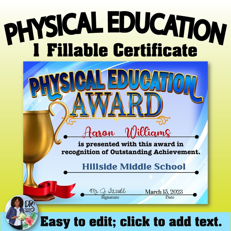 Phys.ed Powerpoint Certificate, Powerpoint Certificate, Templates ...