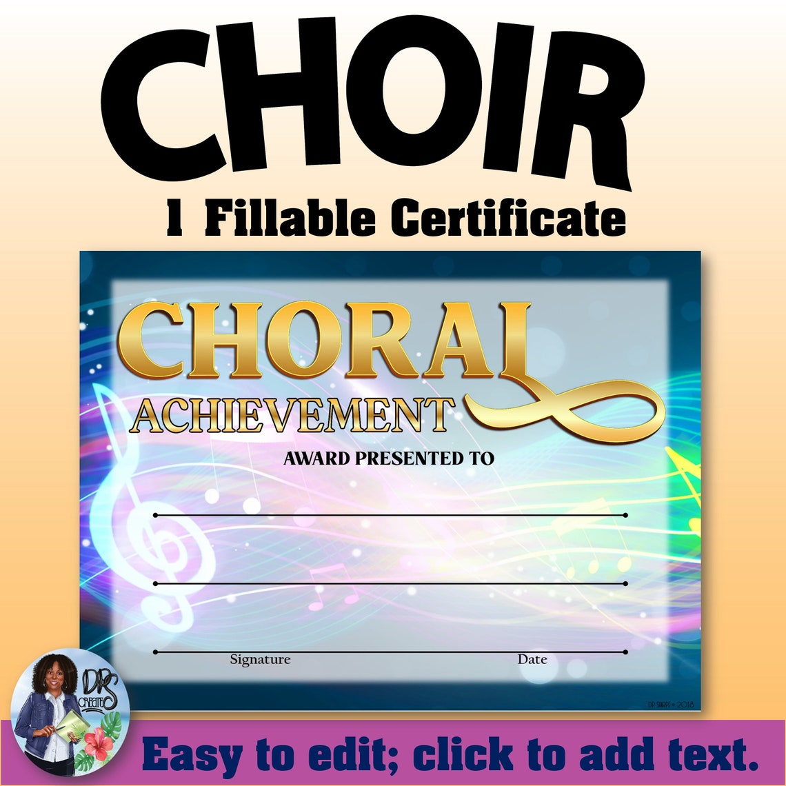 Choir Powerpoint Certificate, Powerpoint Certificate, Music, Templates ...