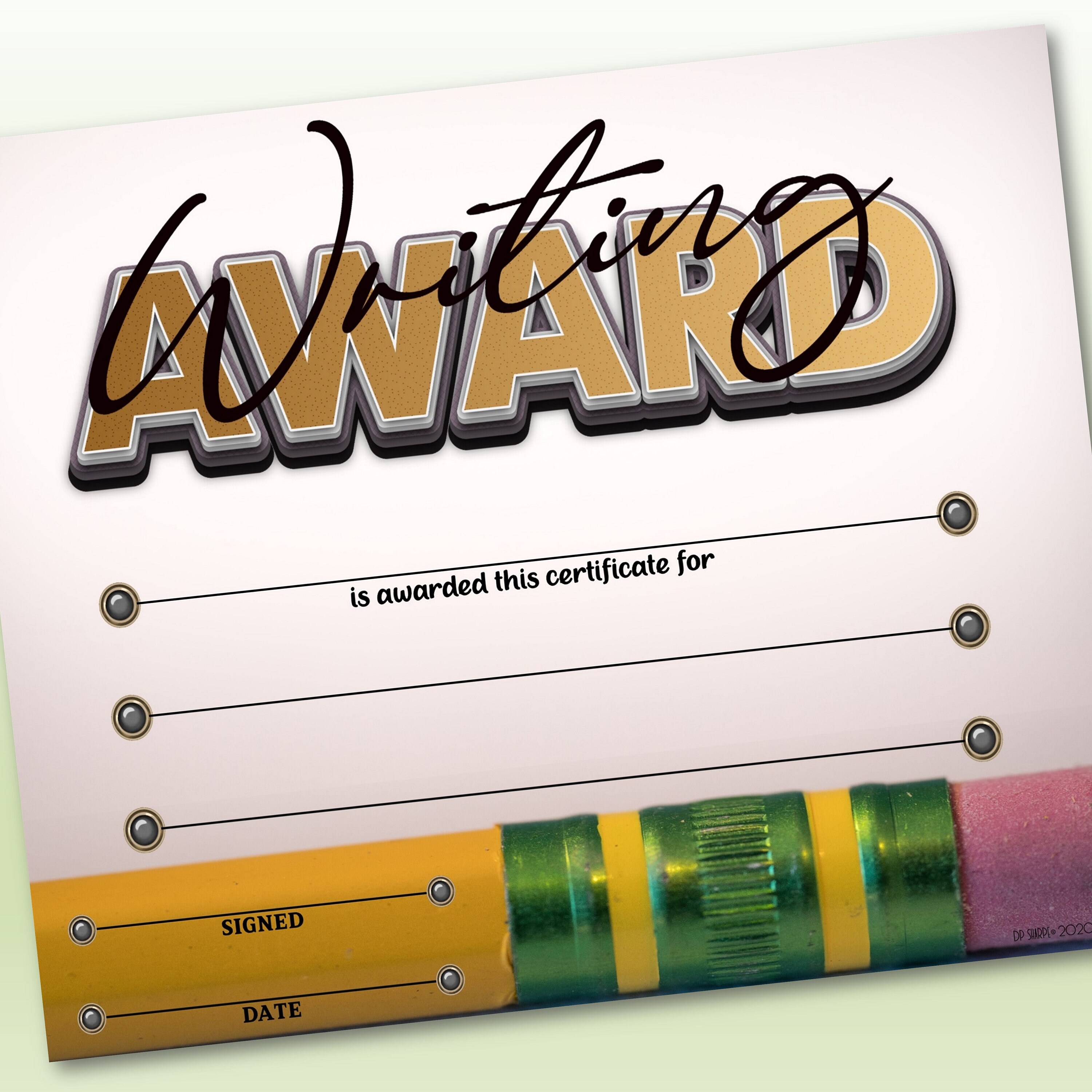 Writer Powerpoint Certificate, Powerpoint Certificate, Writer ...