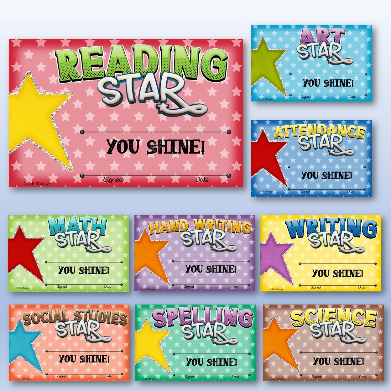 Stars Academic Certificates/awards Set - Etsy