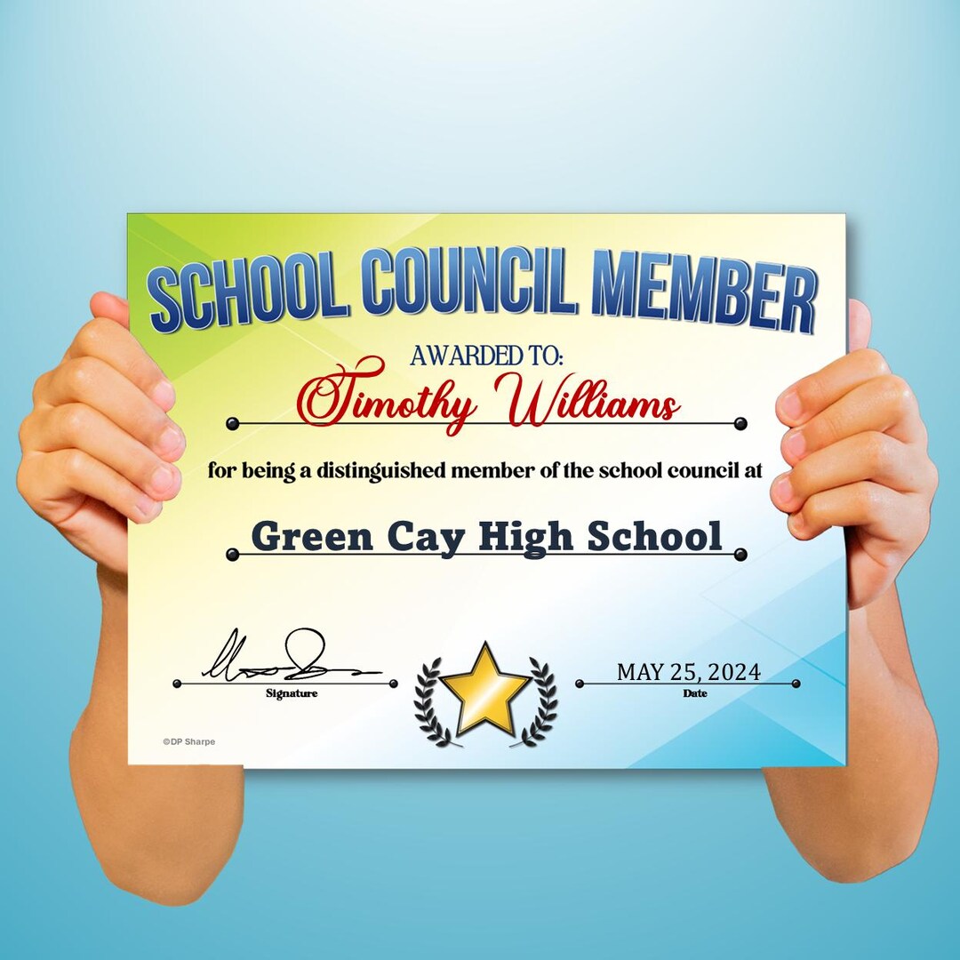 Student Council Certificate - Etsy