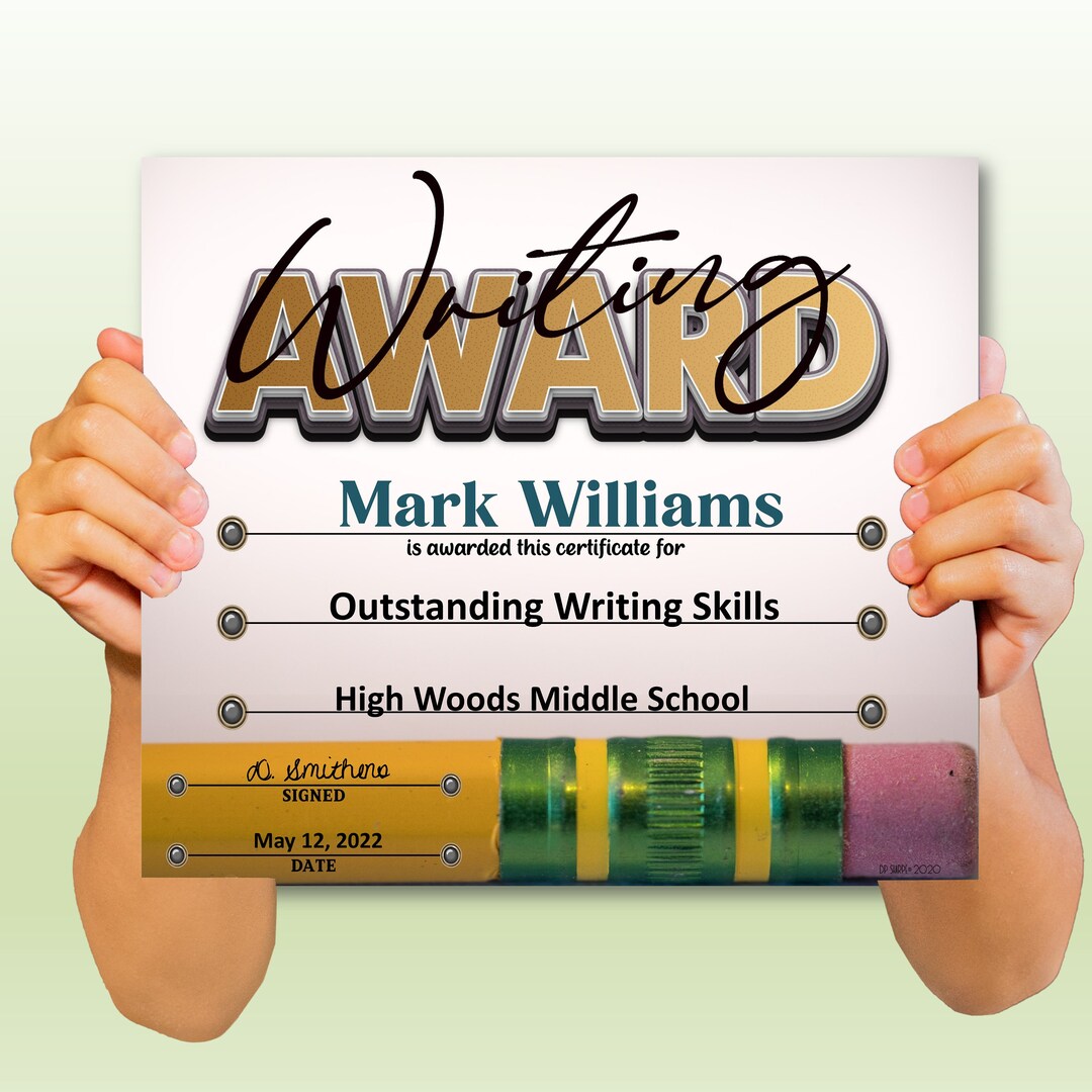 Writer Powerpoint Certificate, Powerpoint Certificate, Writer ...