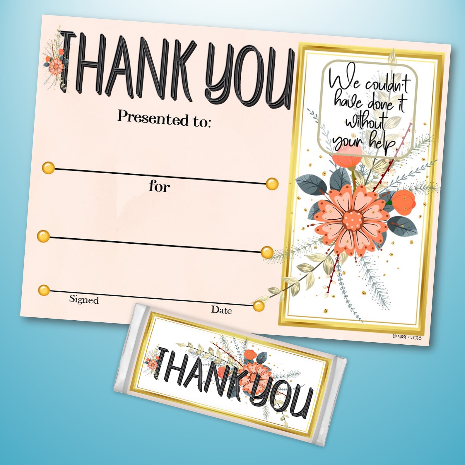 Thank You Certificates With Candy Wrappers, Powerpoint Certificates ...