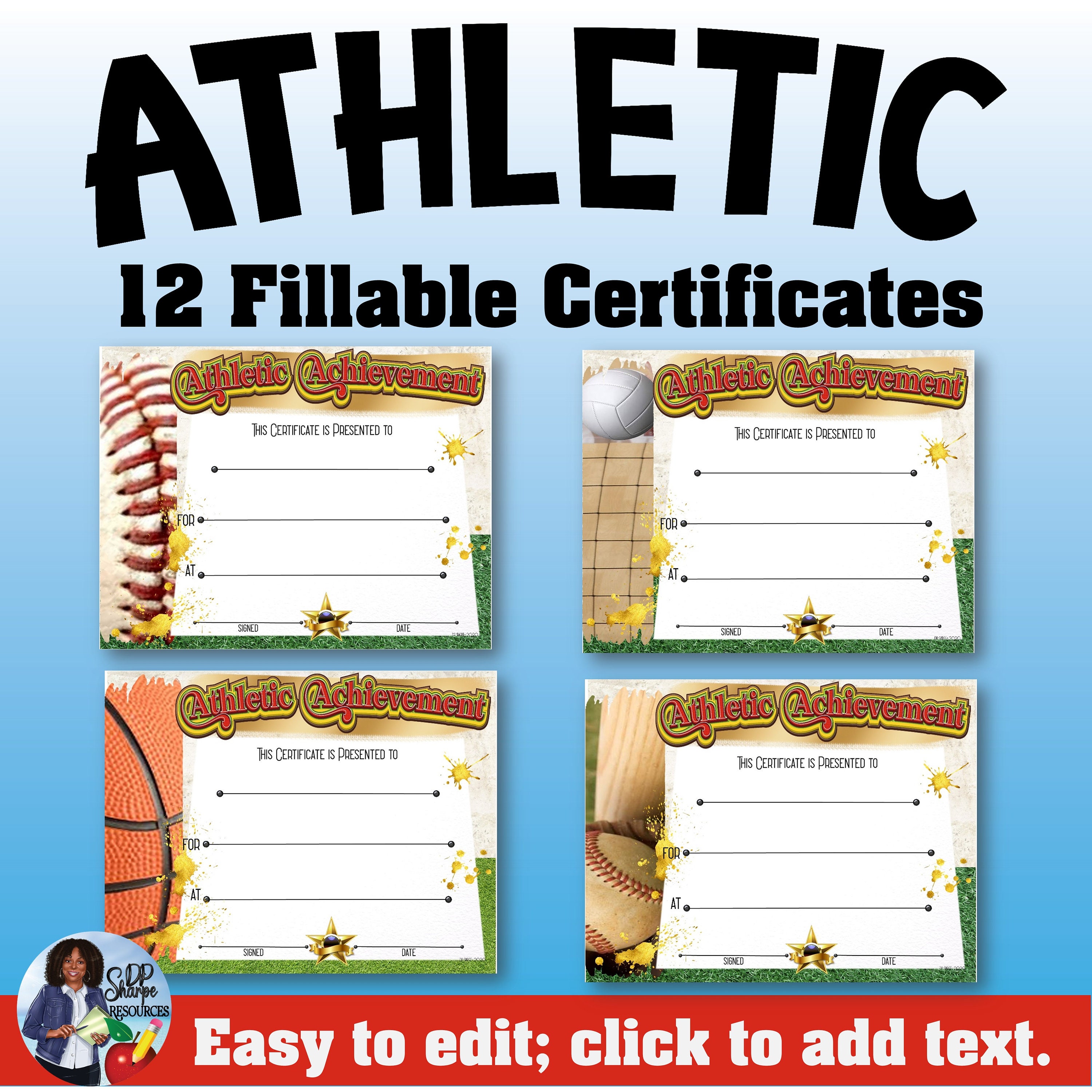 Sports/athletic Certificates, Powerpoint Certificates, School ...