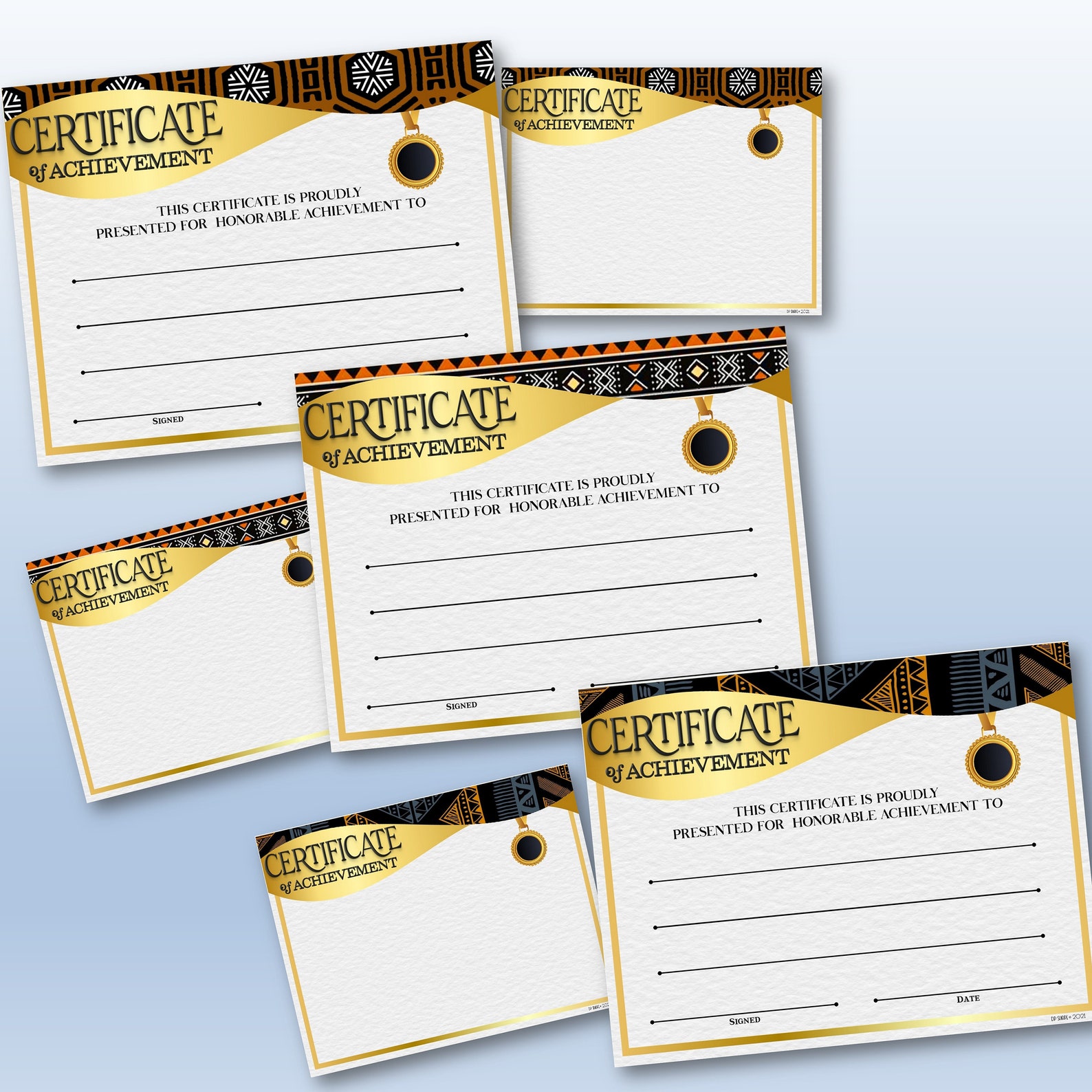 Kente Achievement/recognition Powerpoint Certificates, Fillable ...