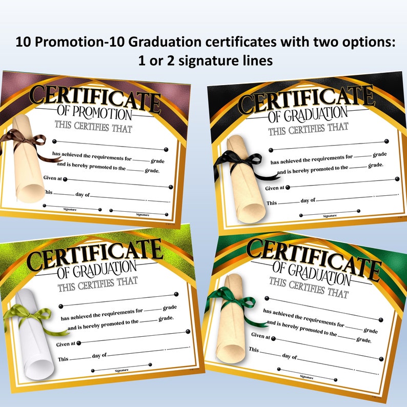 Graduation Promotion Certificates, Powerpoint Certificates, School ...