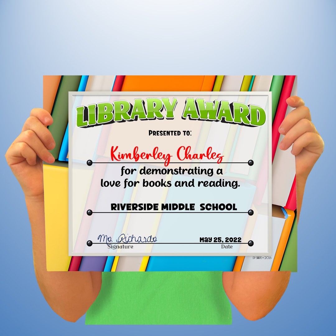 Library Certificates, Powerpoint Certificates, Templates, Editable ...