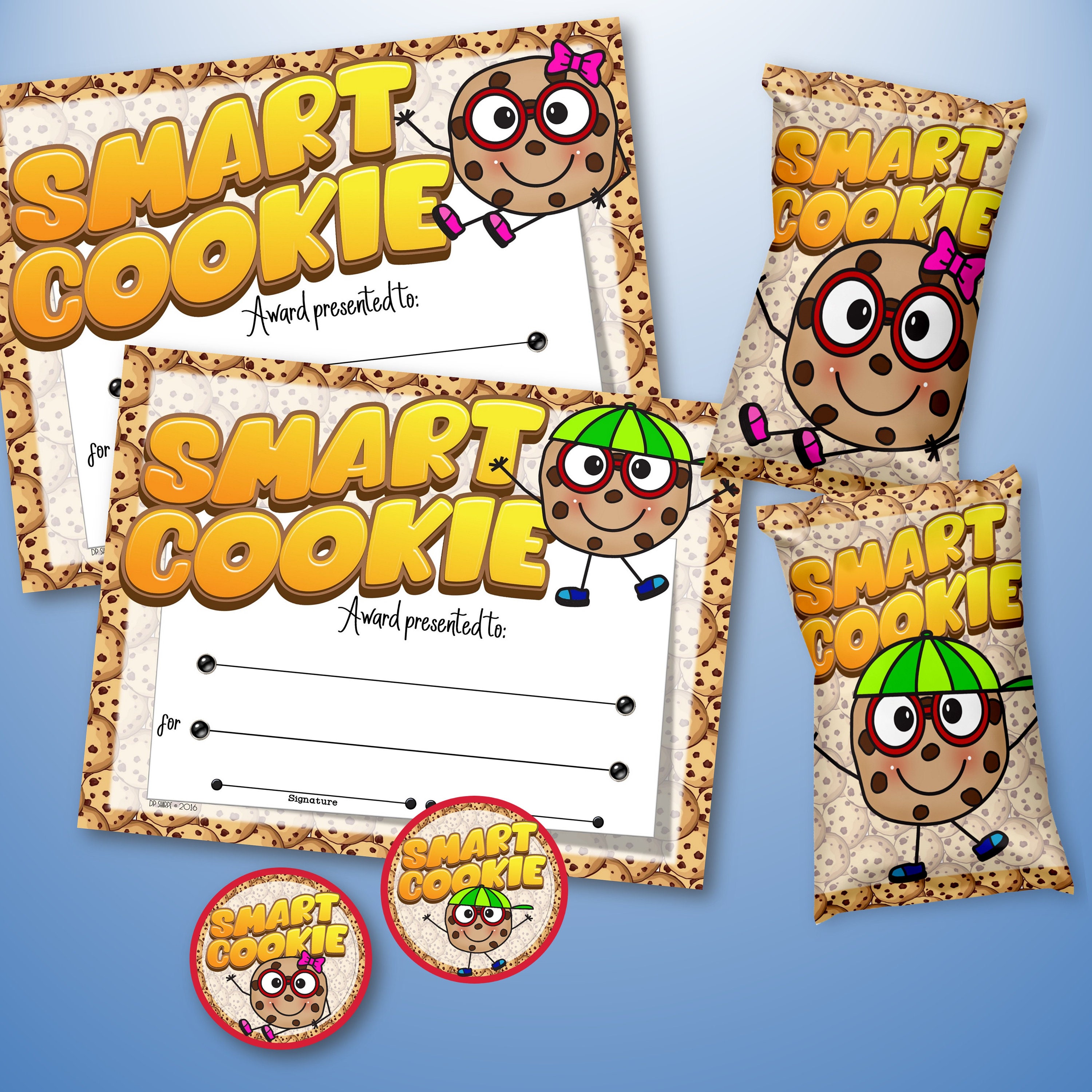 Smart Cookie Certificates With Treat Bag and Tag, Powerpoint ...