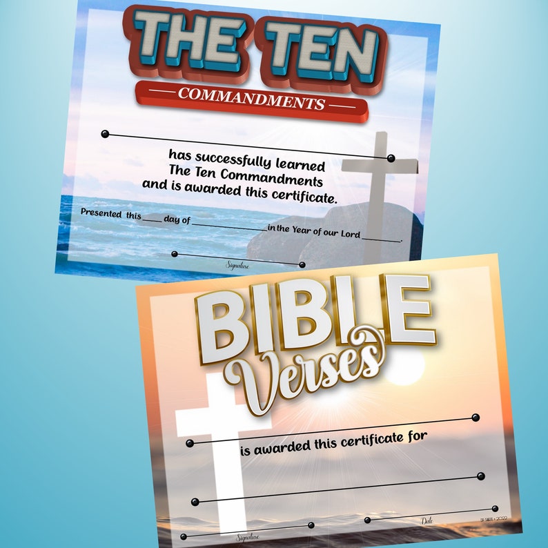 Sunday School and Bible Certificates, Powerpoint, Templates, Editable ...