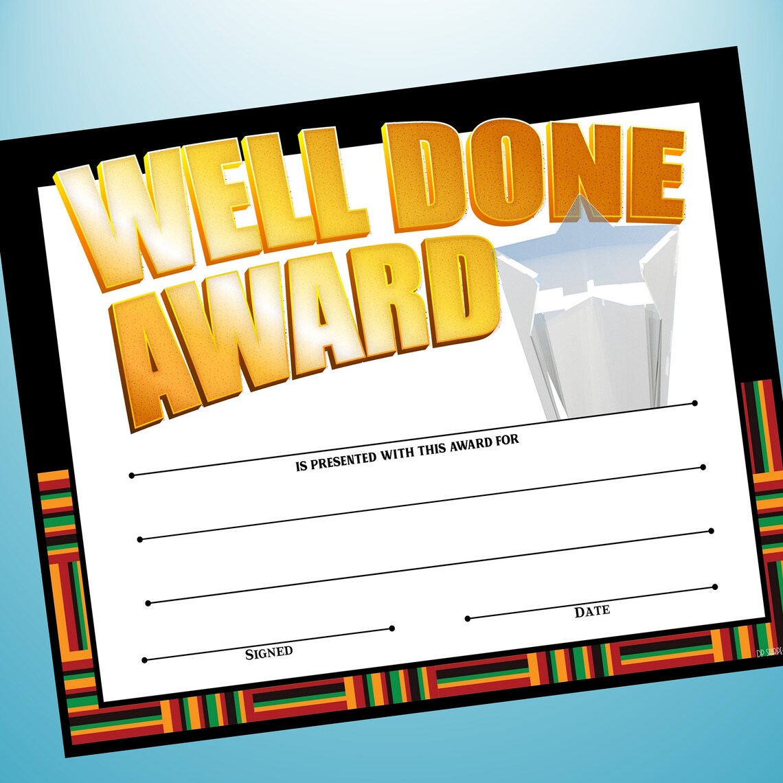 Kente Achievement Recognition Powerpoint Certificate, Fillable ...
