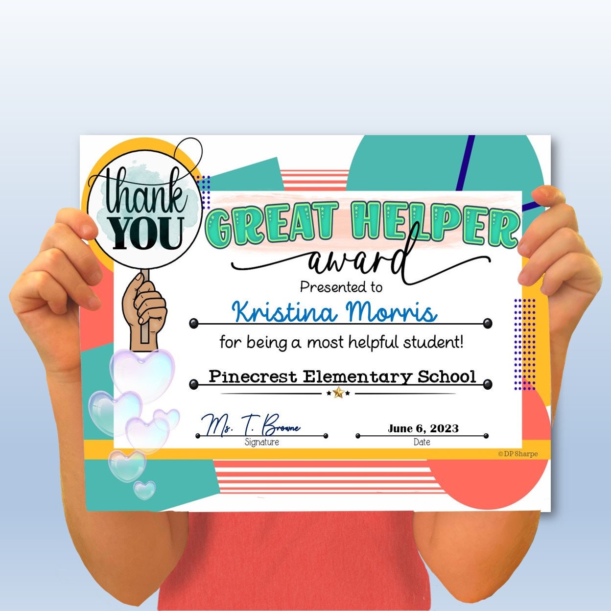 Classroom Helper Certificate - Etsy