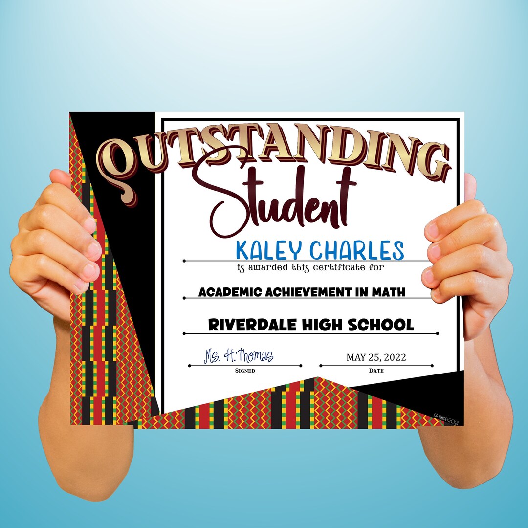 Kente Achievement/recognition Powerpoint Certificate, Fillable ...