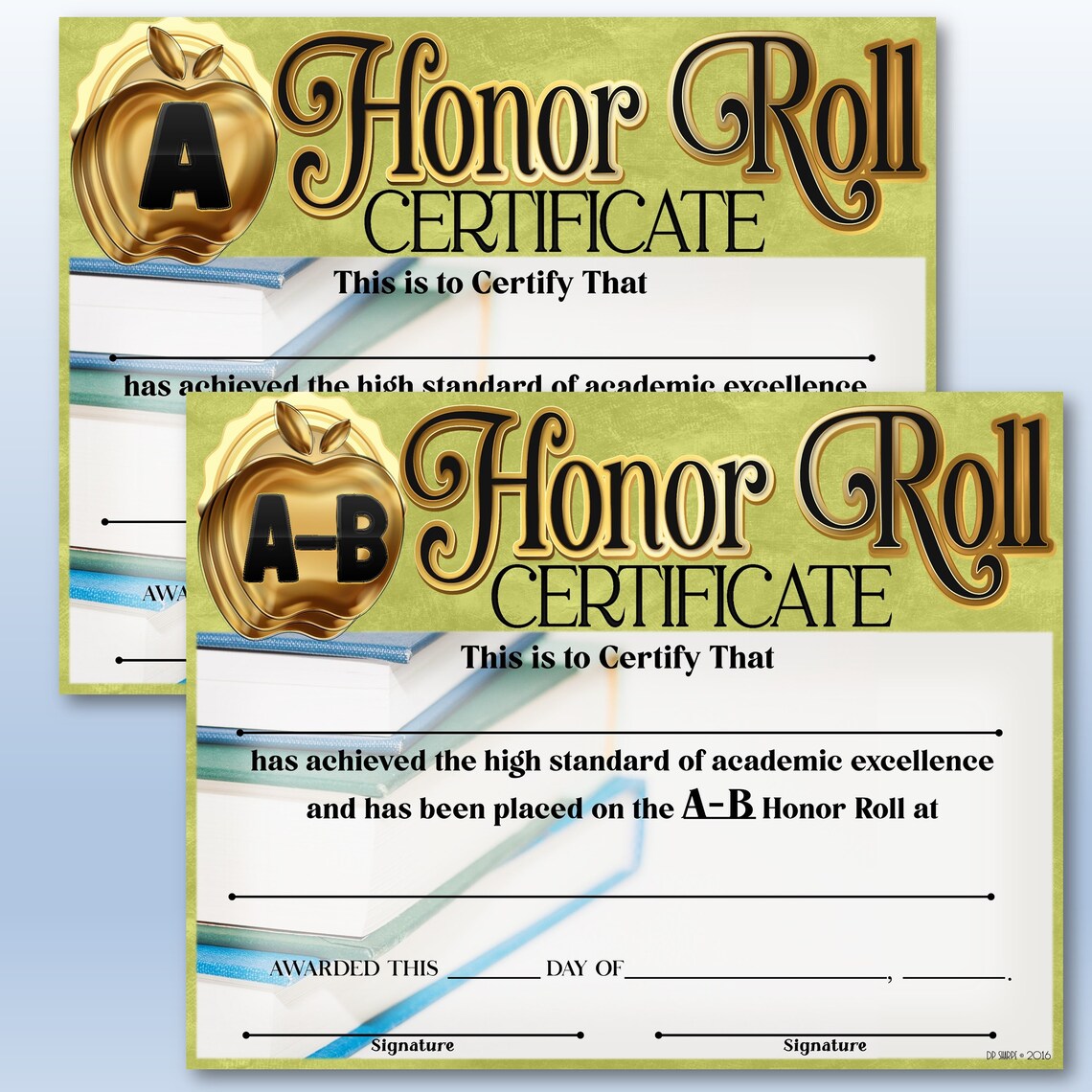 Honor Roll Powerpoint Certificates, Fillable Certificates, Academic ...