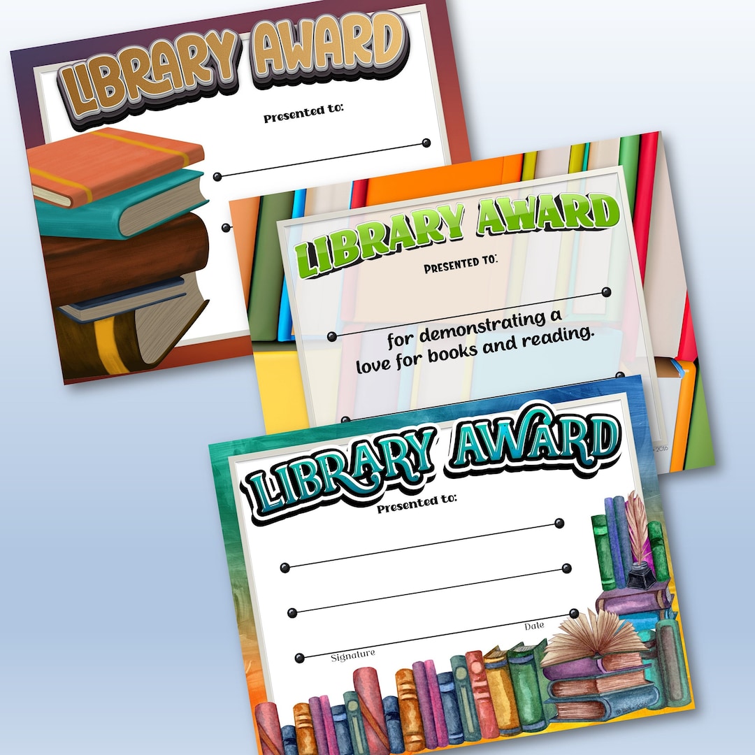 Library Certificates, Powerpoint Certificates, Templates, Editable ...