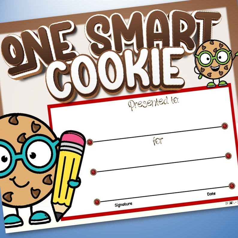 Smart Cookie Certificate With Treat Bag and Tag, Powerpoint ...