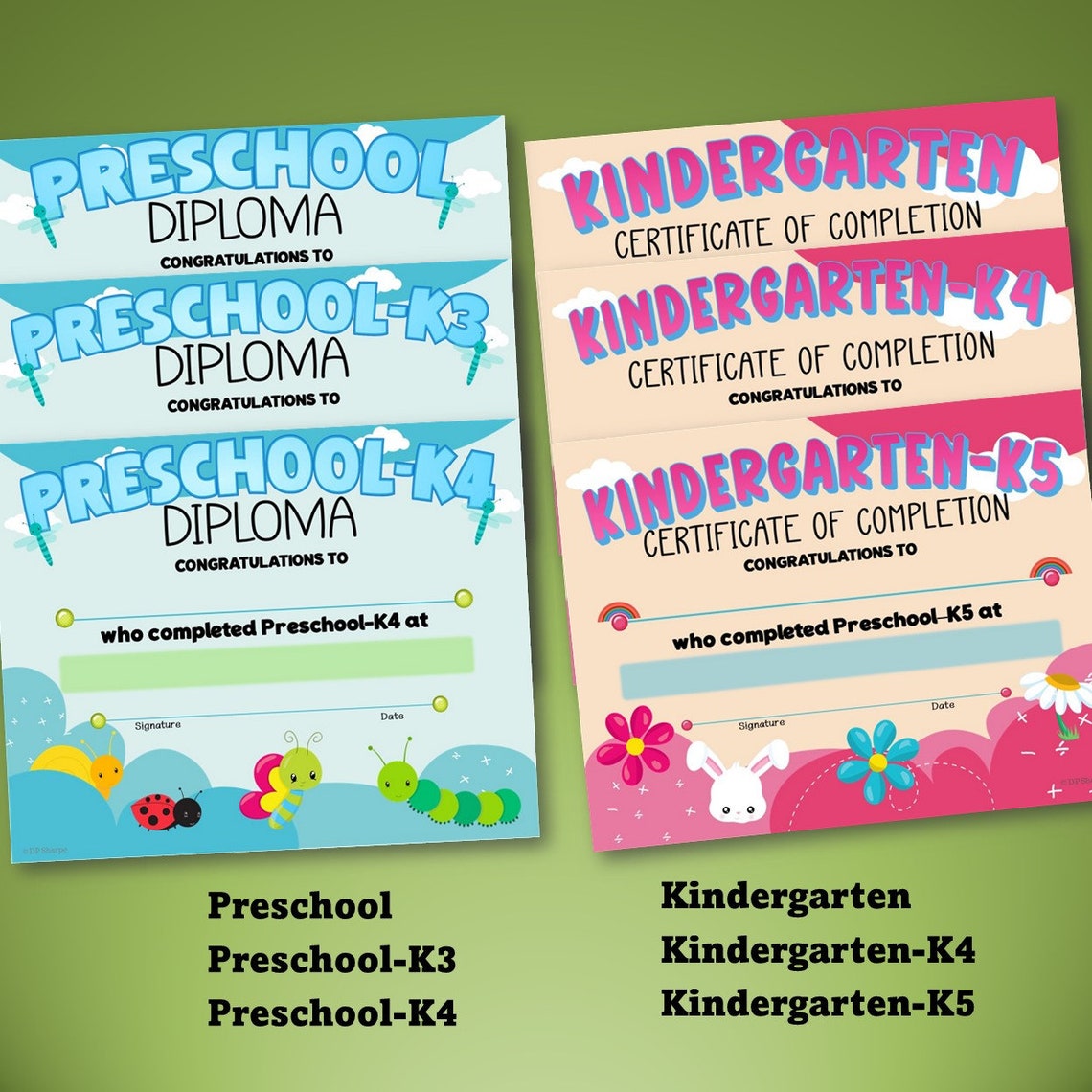 Preschool Kindergarten End of Year Graduation Certificates - Etsy
