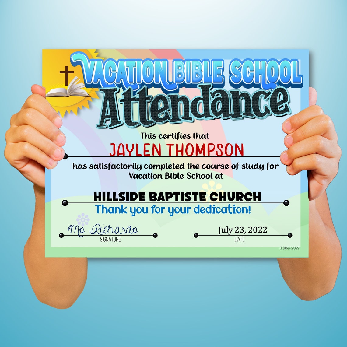 Vacation Bible School Certificate, Powerpoint, Templates, Editable ...