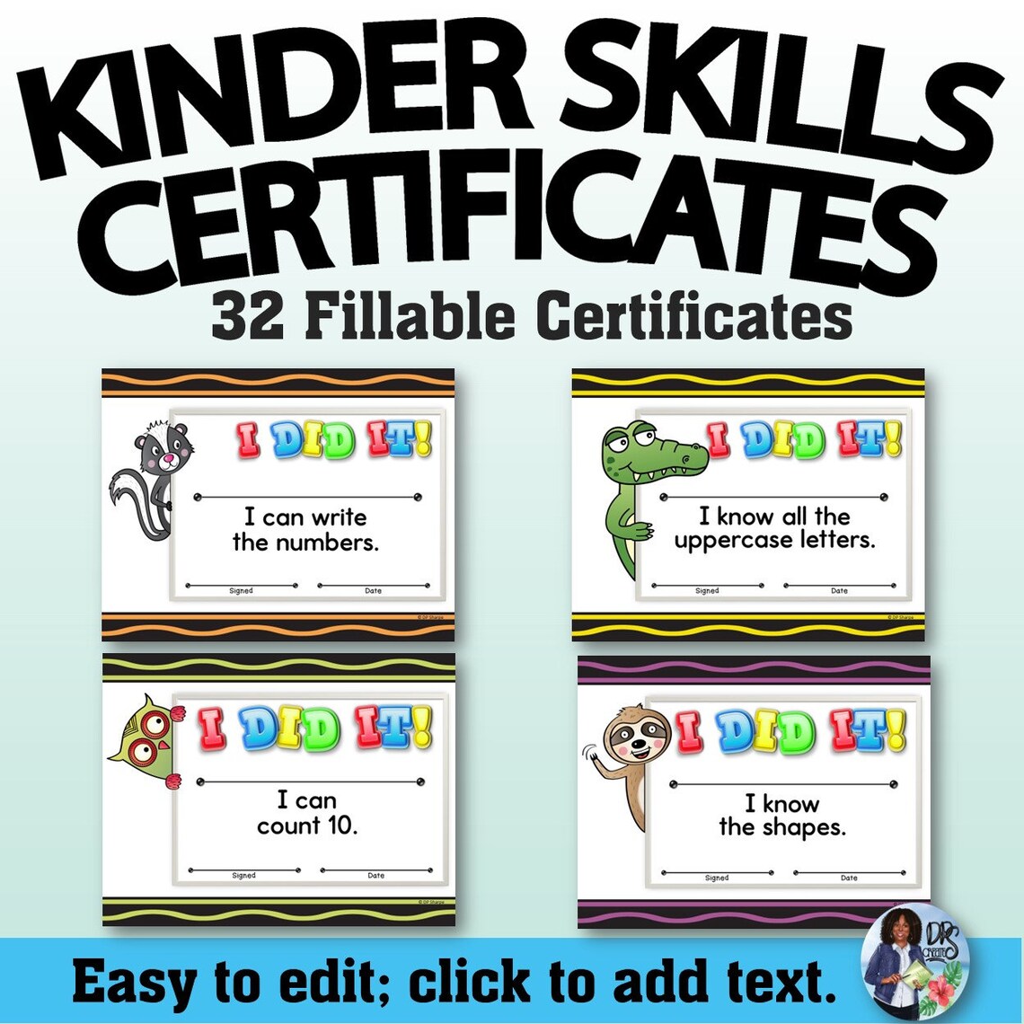 Kindergarten Skills Certificates - Etsy