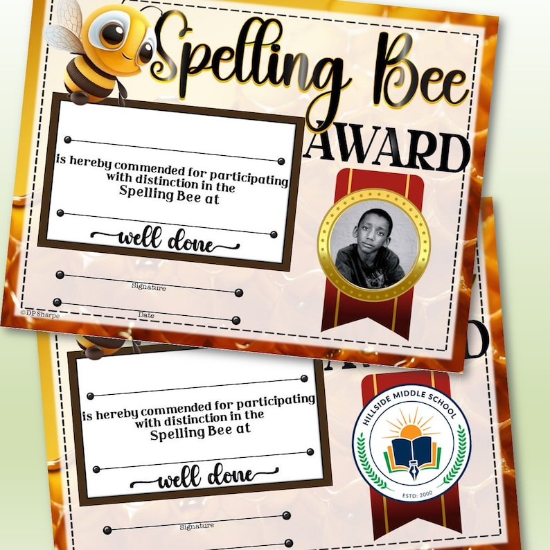 Spelling Bee Certificate - Etsy