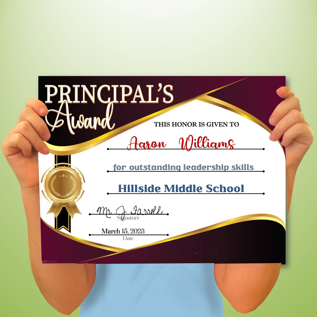 Principal’s Powerpoint Certificate, Powerpoint Certificate, Templates ...