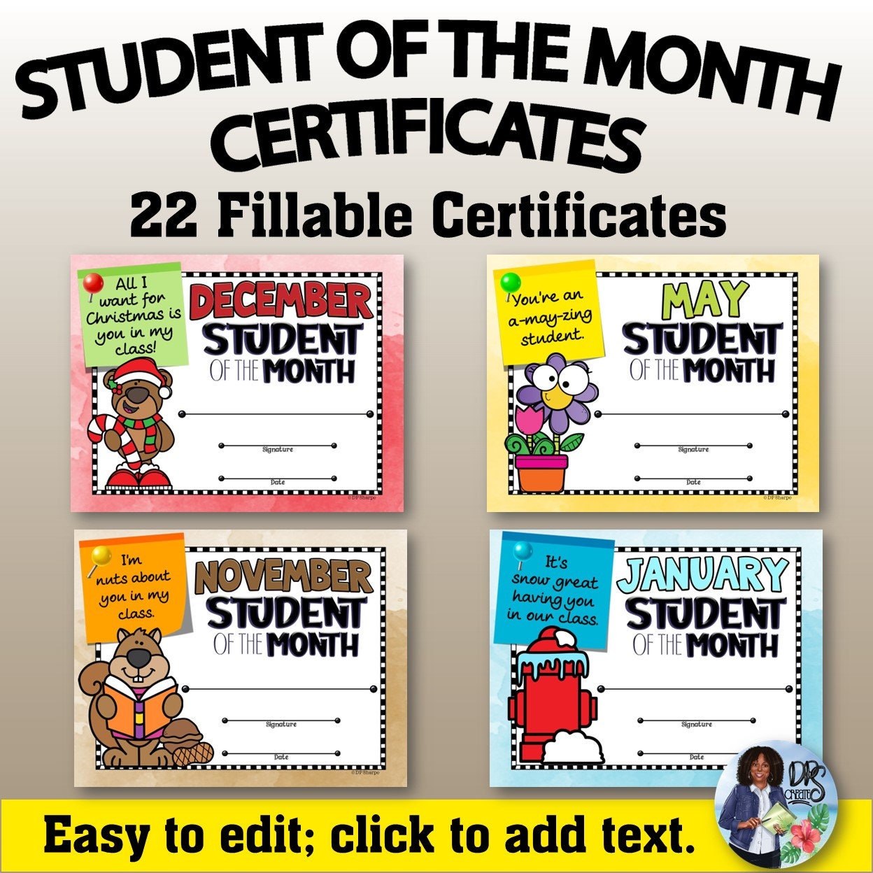Student of the Month Certificates - Etsy
