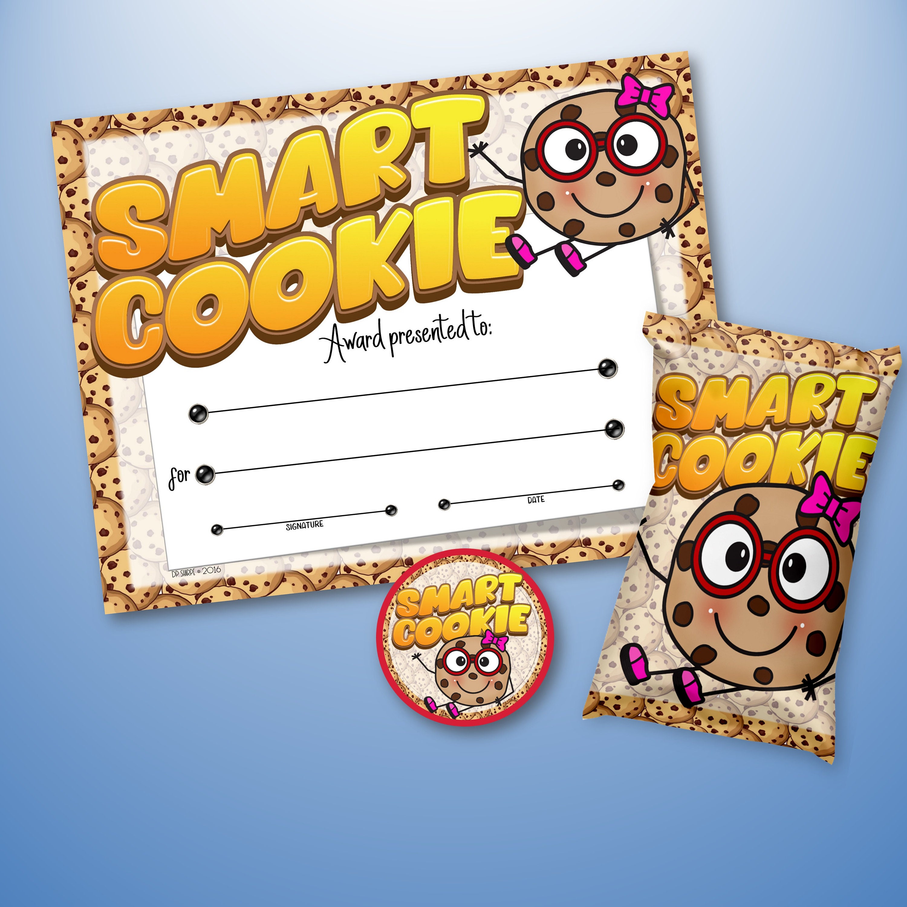Smart Cookie Certificates With Treat Bag and Tag, Powerpoint ...