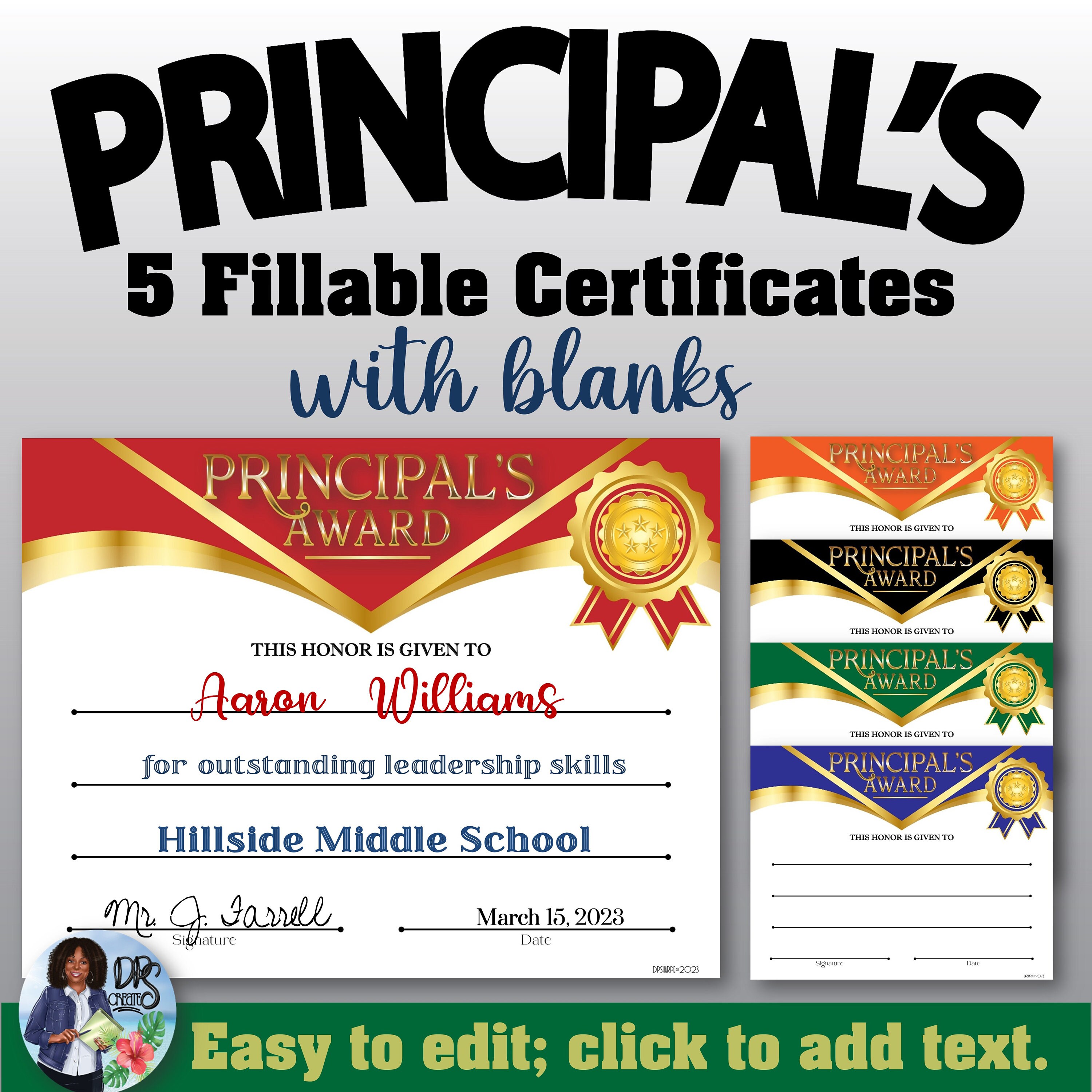Principal’s Powerpoint Certificates, Powerpoint Certificates, Templates ...