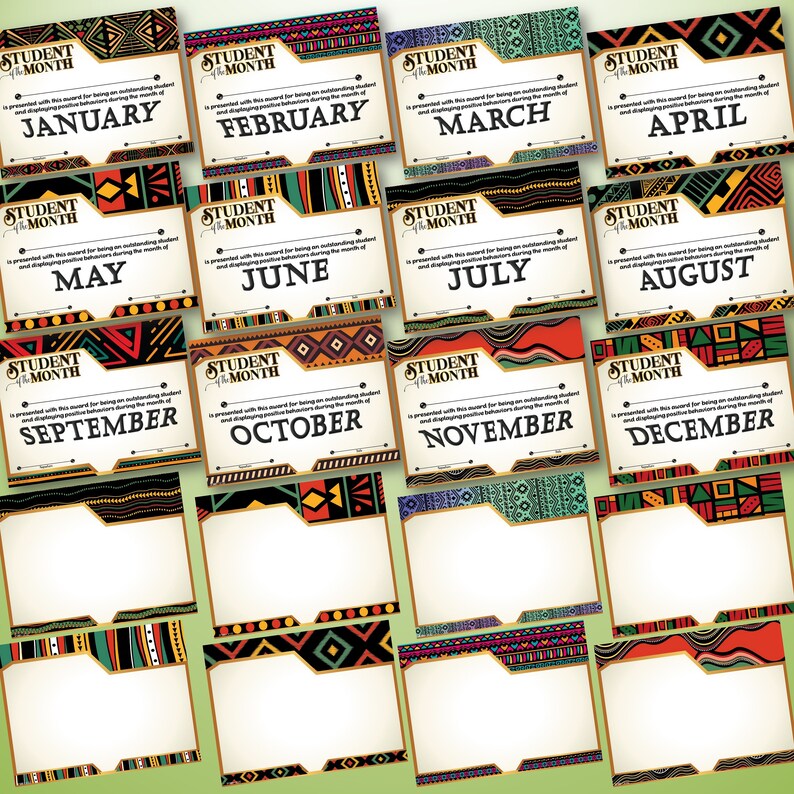 Student of the Month Certificates, Powerpoint Certificates, School ...