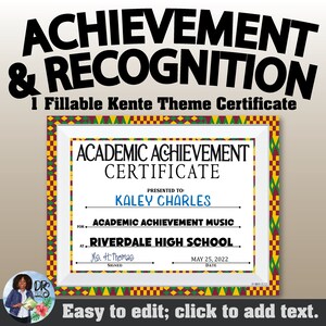 Kente Achievement/recognition Powerpoint Certificate Fillable - Etsy