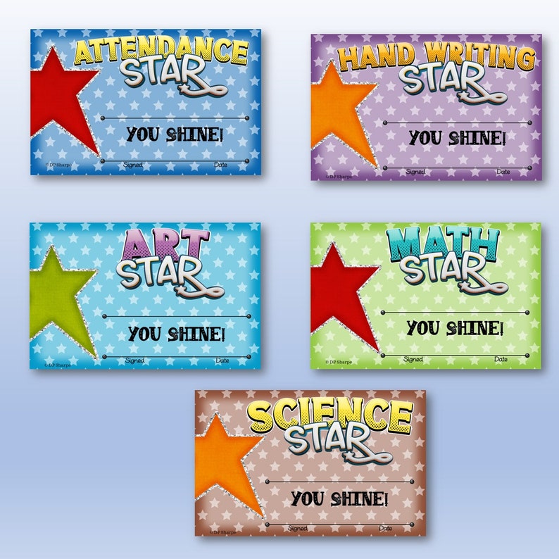 Stars Academic Certificates/awards Set - Etsy
