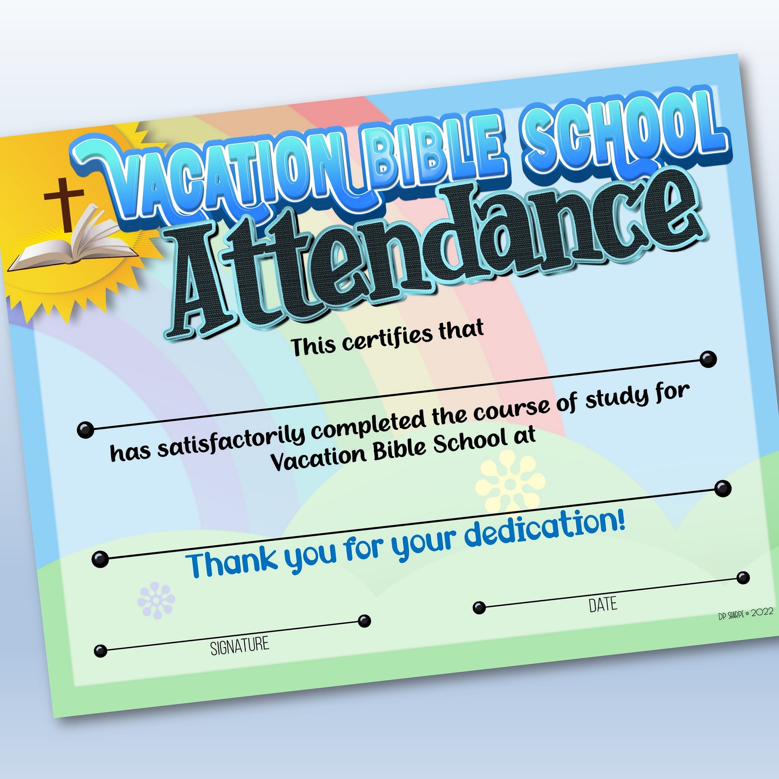 Vacation Bible School Certificate, Powerpoint, Templates, Editable ...