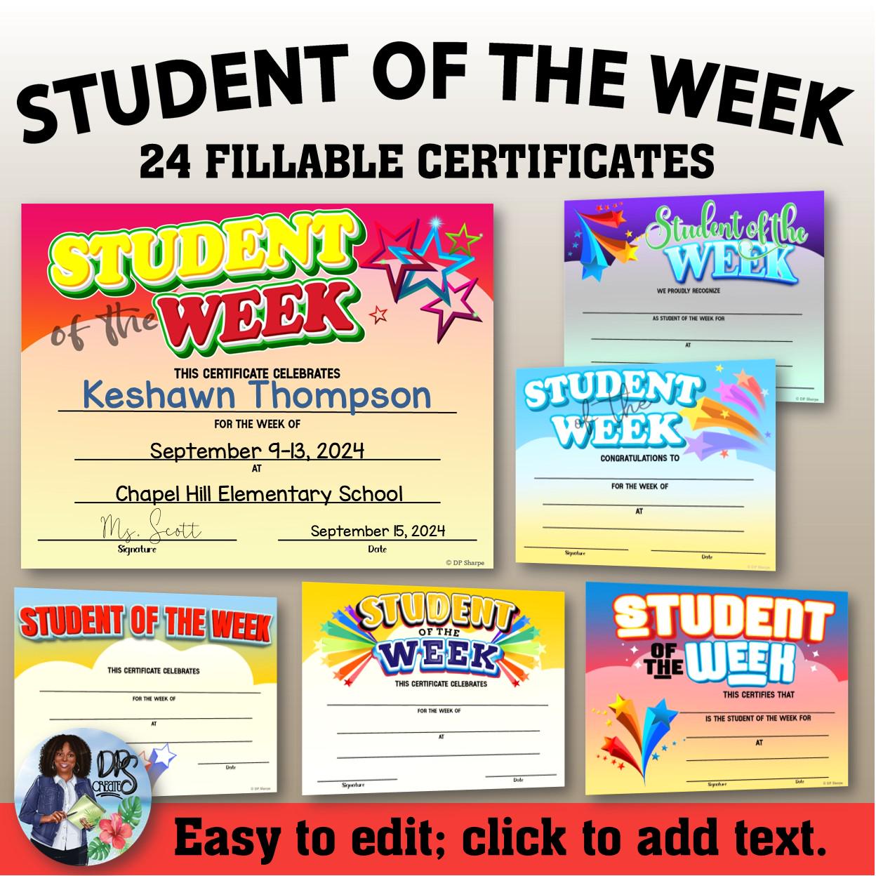 Student of the Week Certificates - Etsy
