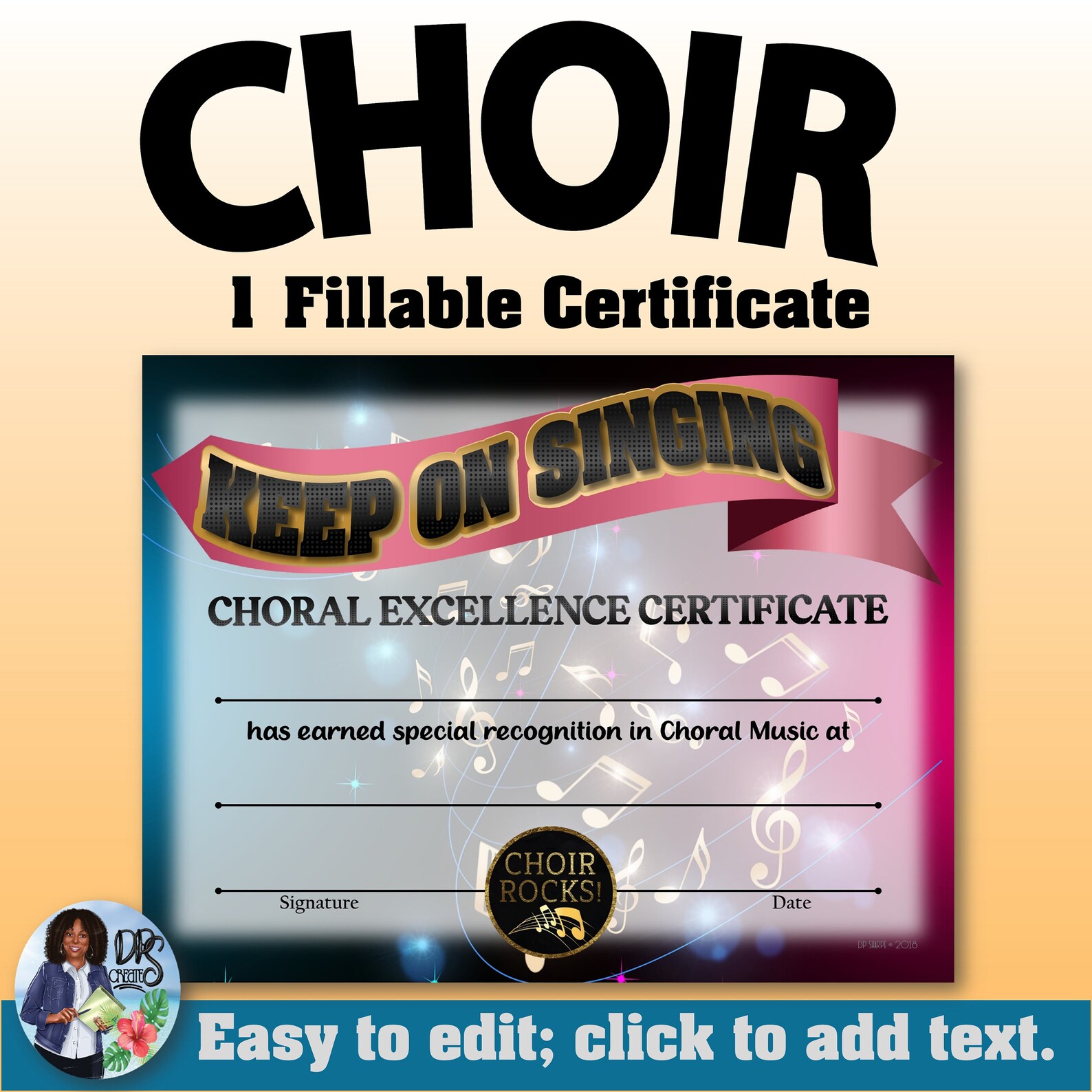 Choir Powerpoint Certificate, Powerpoint Certificate, Music, Templates ...