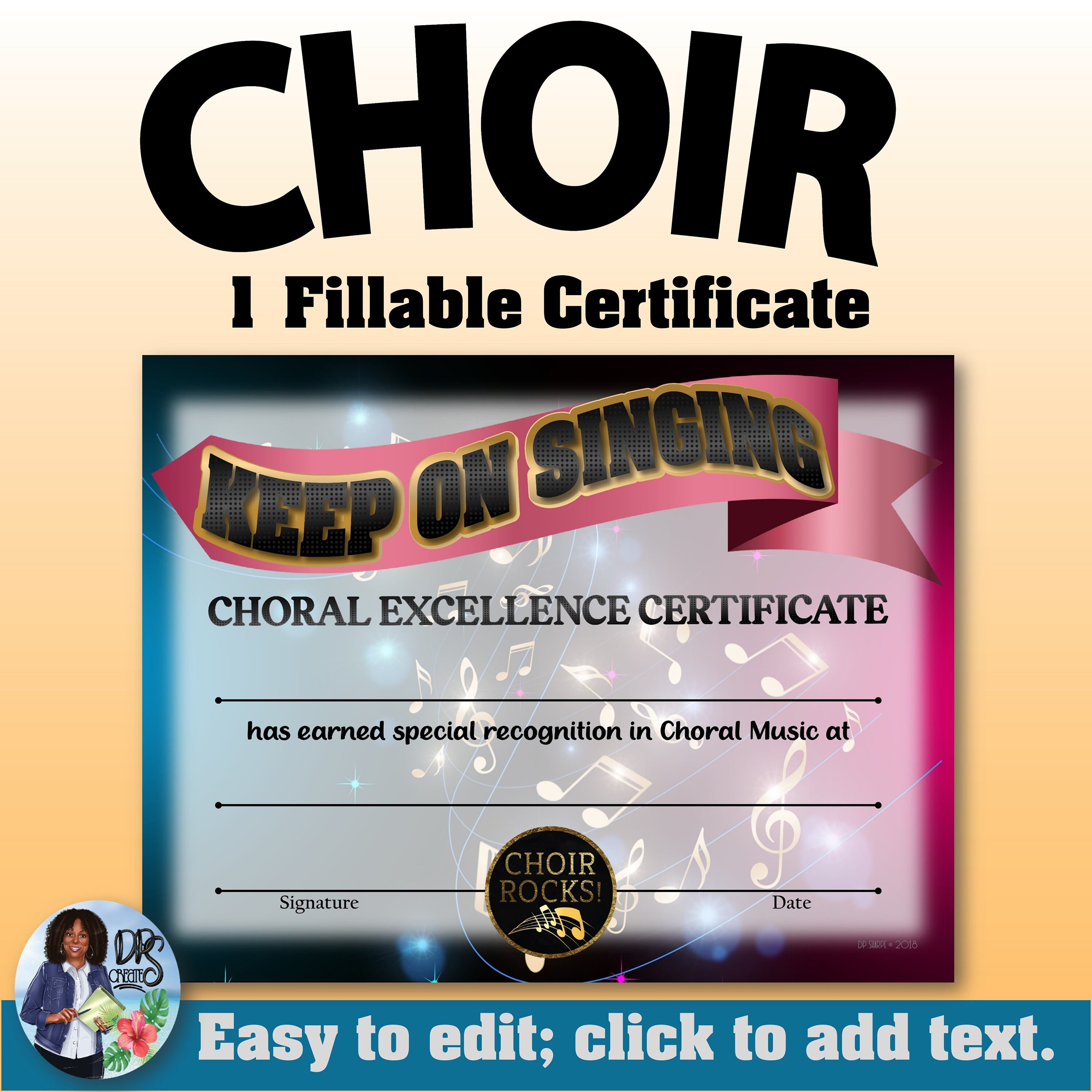 Choir Powerpoint Certificate, Powerpoint Certificate, Music, Templates ...