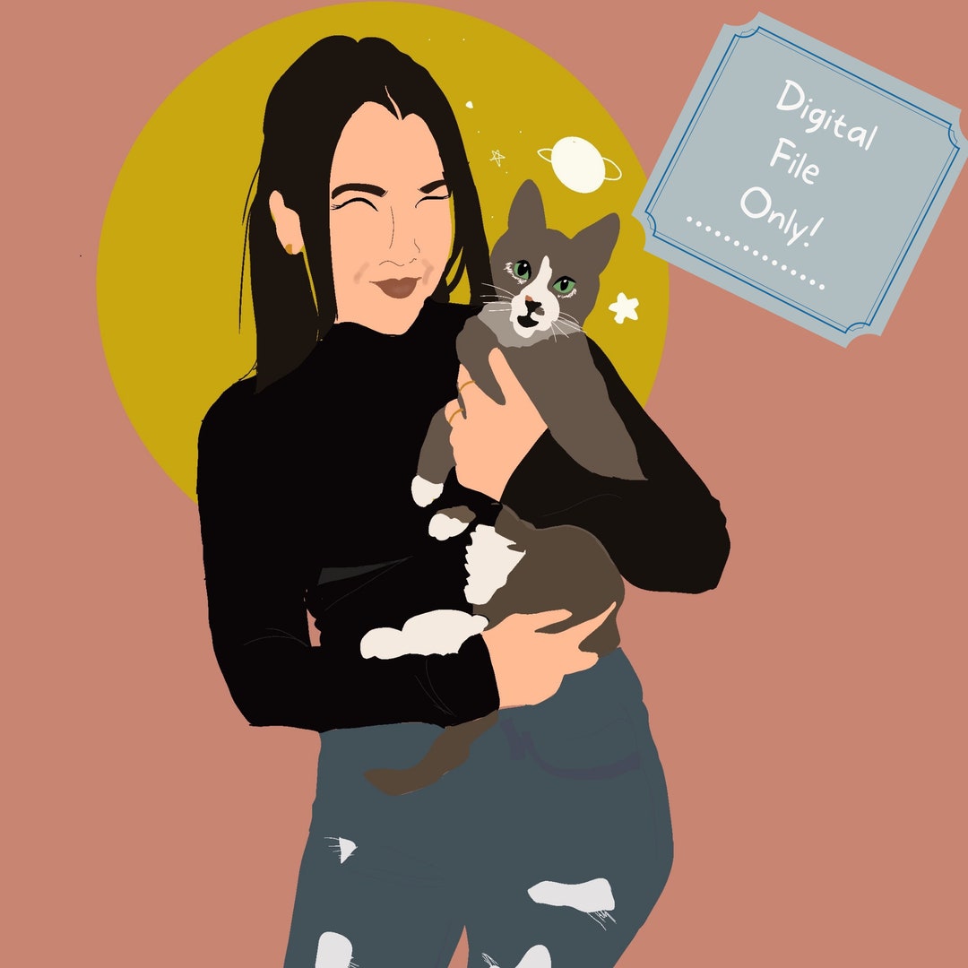 DIGITAL Custom My Pet and Me Portrait Digital File ONLY, Pet Portrait ...