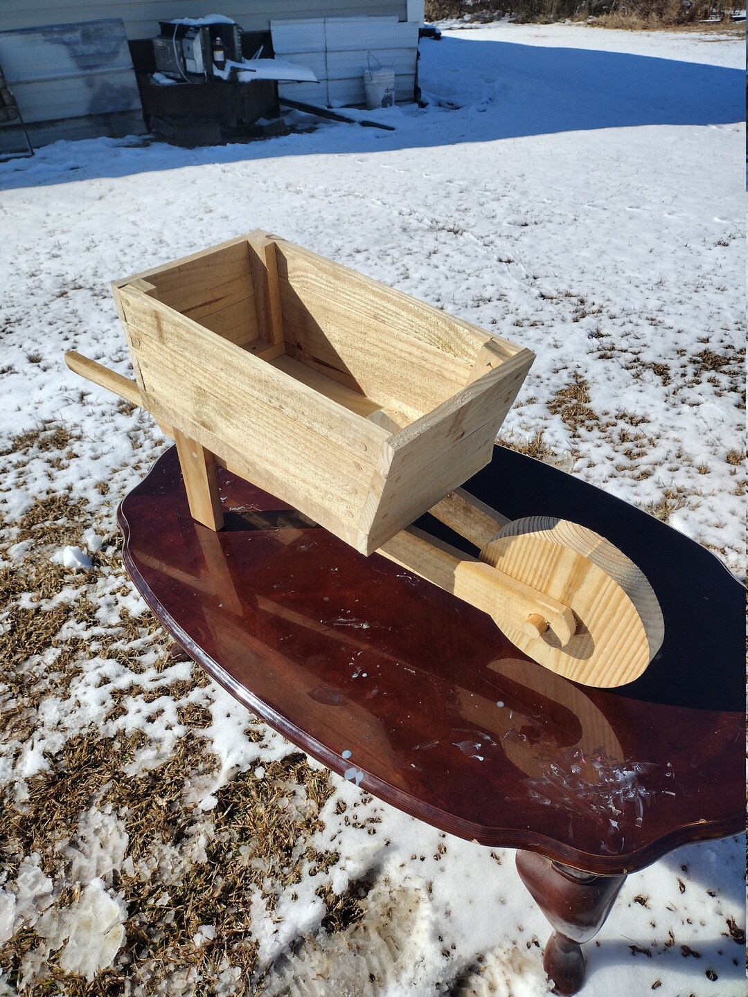 Wooden Wheel Barrel - Etsy