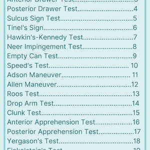 Orthopedic Assessments Quick Reference - Etsy