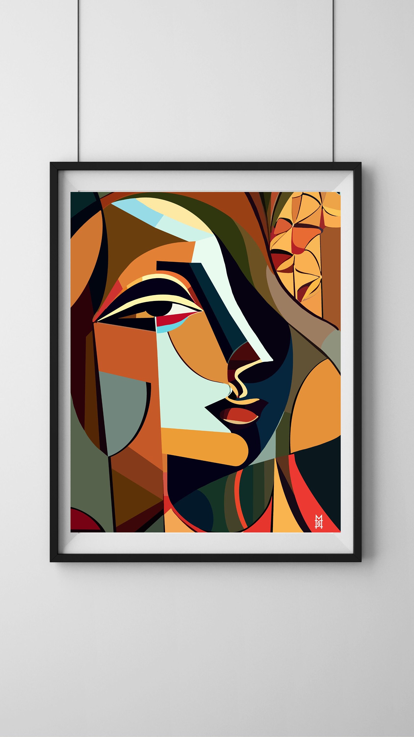 Elegant Emotion in Cubism, Minimalist Woman Drawing, Woman Digital ...