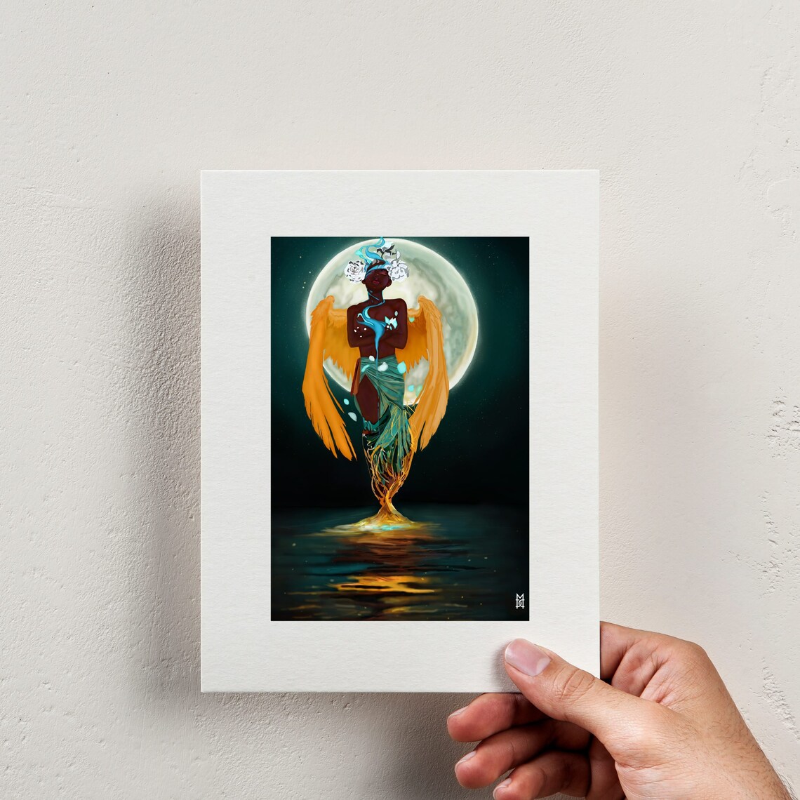 Water Goddess Art, Nigerian Water Goddess, Full Moon Goddess Print ...