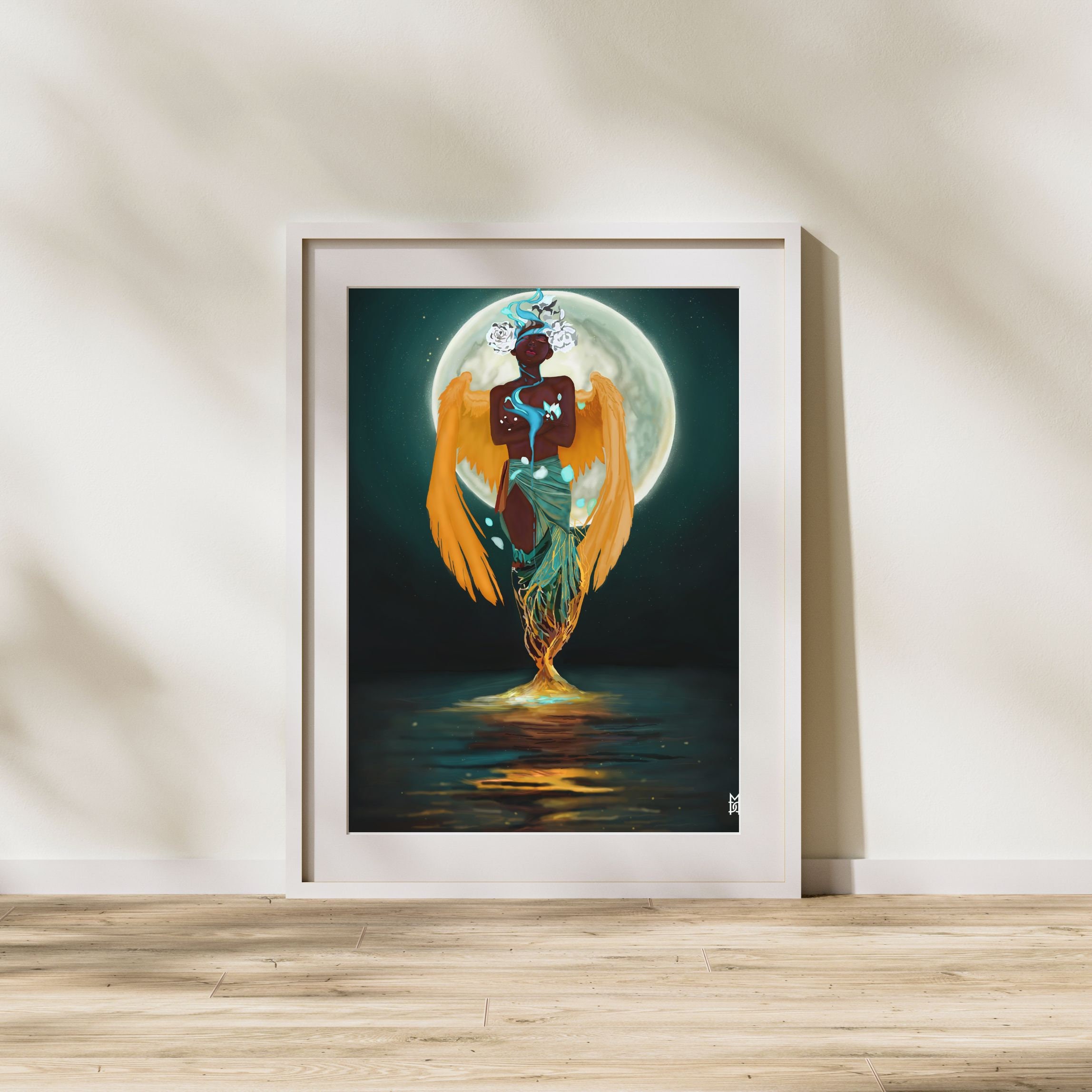 Water Goddess Art, Nigerian Water Goddess, Full Moon Goddess Print ...