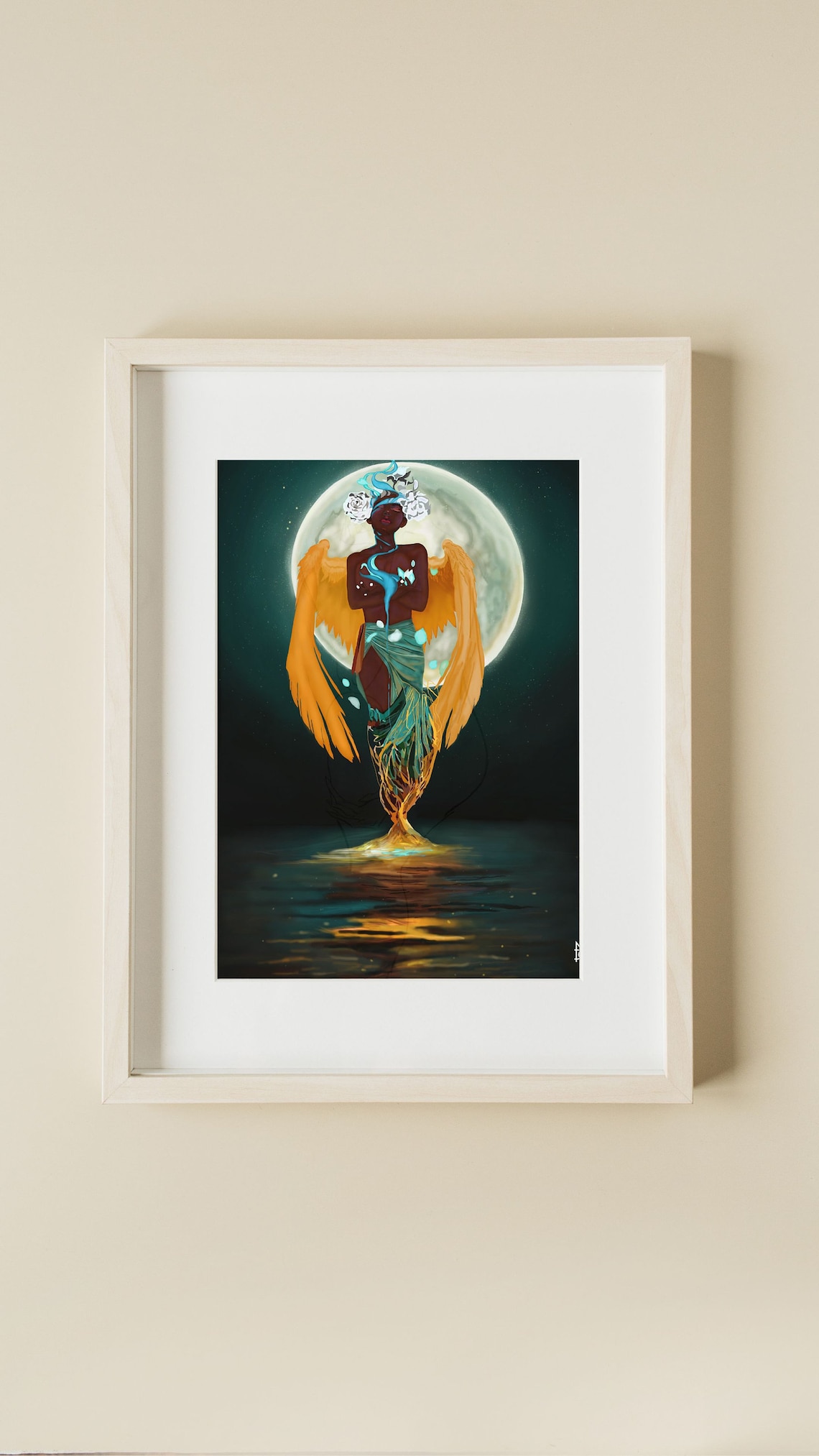 Water Goddess Art, Nigerian Water Goddess, Full Moon Goddess Print ...